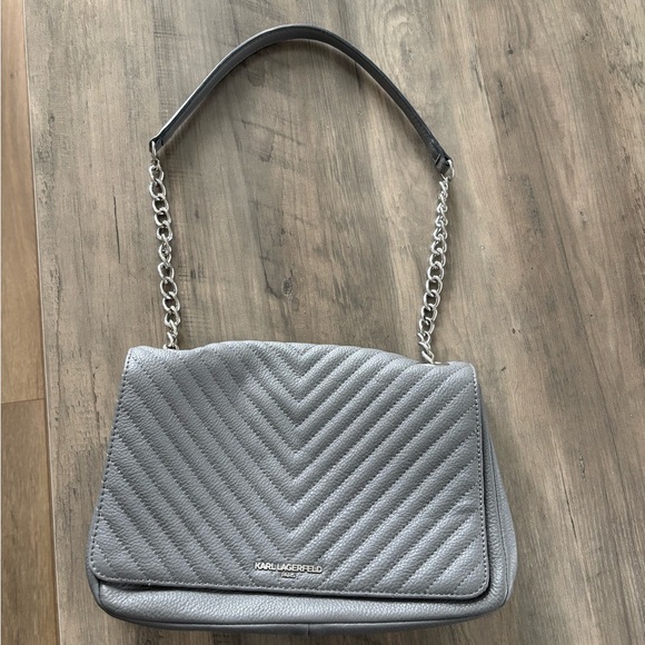 Karl Lagerfeld | Bags | Karl Lagerfeld Gray Quilted Womens Bag | Poshmark